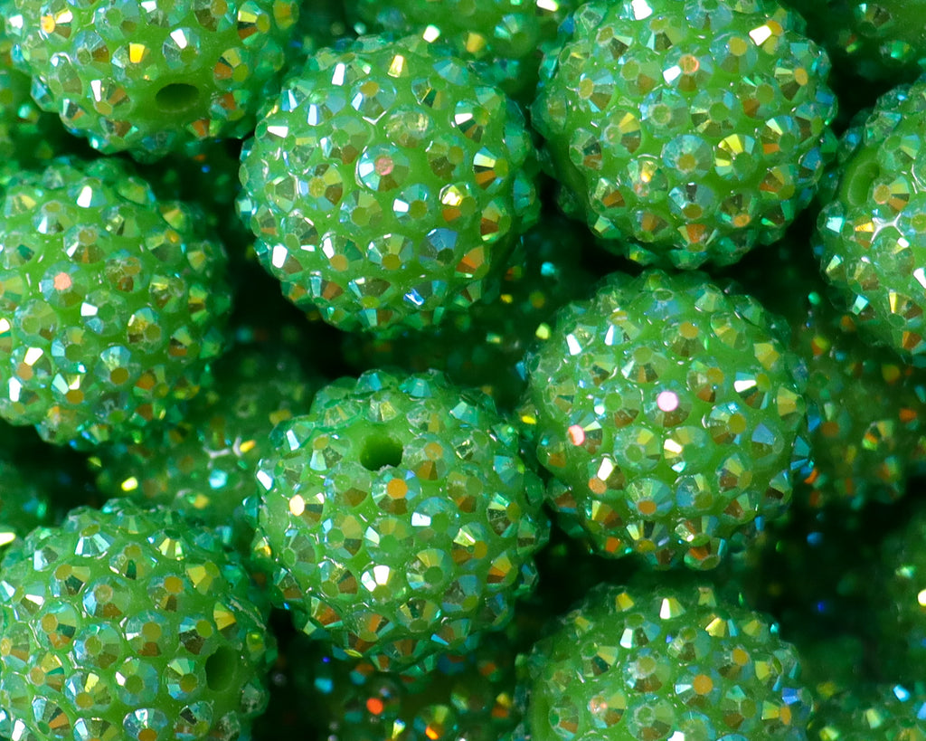 16MM Lime Green Rhinestone Bead – Bella’s Bead Supply